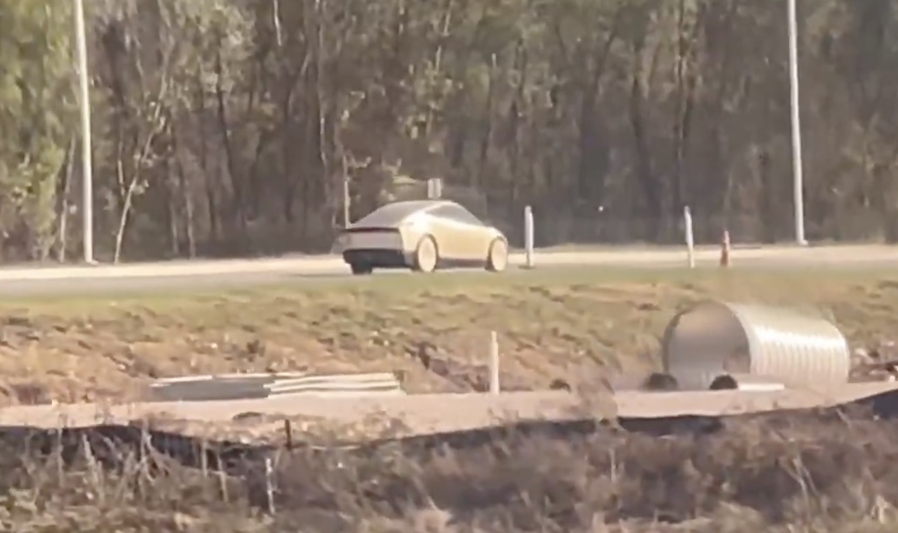 Cybercab spotted autonomously driving the roads at Giga Texas ...