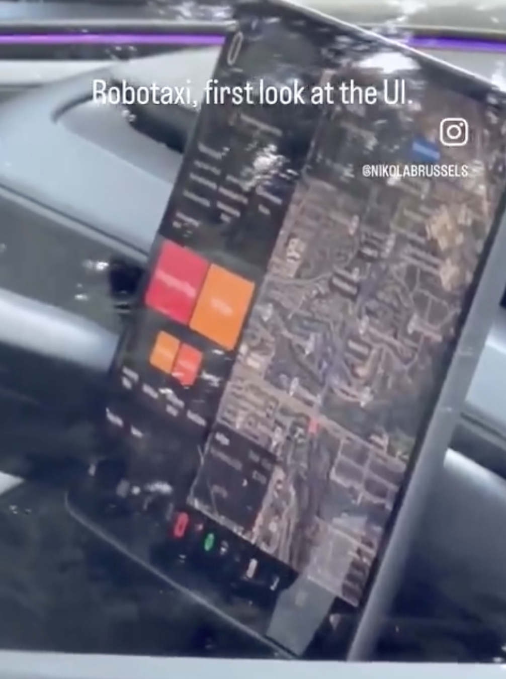 First look at Robotaxi UI screen in live action (Pull Over + Emergency ...